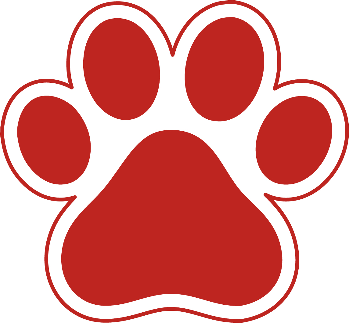 Paw Print Clip Art Red Paw Clipart Kid Clipartix