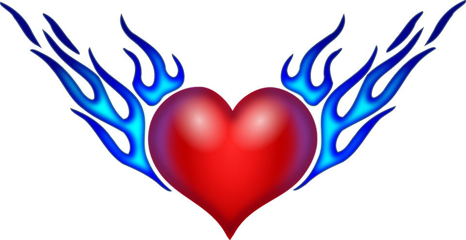 Heart With Flames Easy To Draw Flaming Heart Design Cc Youtube Clip Art 
