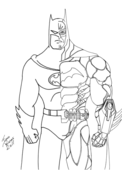 batman outline Batman then and now outlines wip by spikesatan on ...
