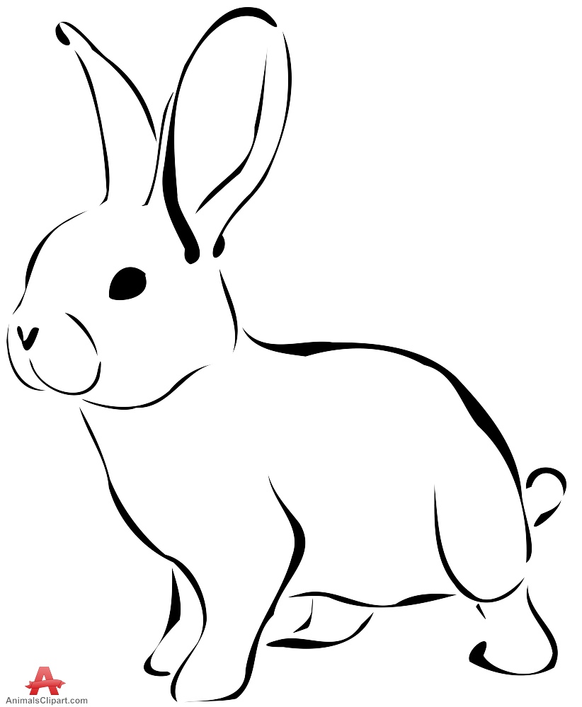 Bunny Outline Bunny Black And White Rabbit Clipart Outline In Jpg 