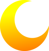 Yellow crescent half moon vector clipart image free png - Clipartix